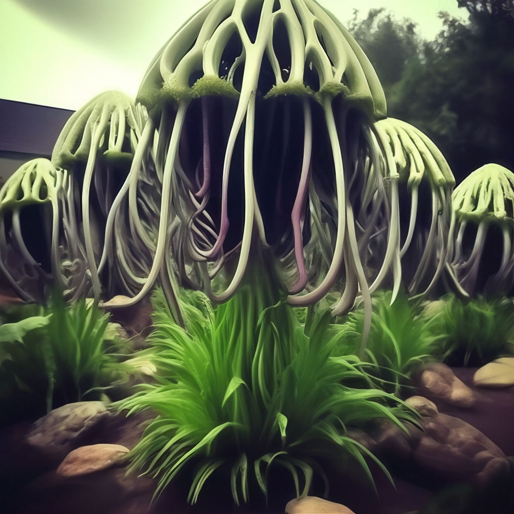 "Triffids horror plants, aesthetically pleasing, beautiful, realistic ...