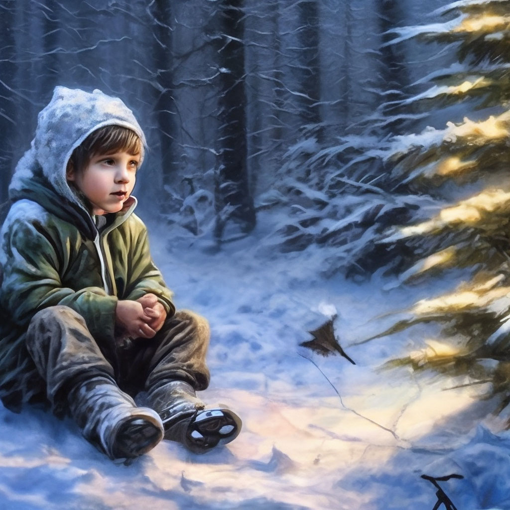 ". a poorly dressed boy, torn clothes, sitting on the ground in the ...