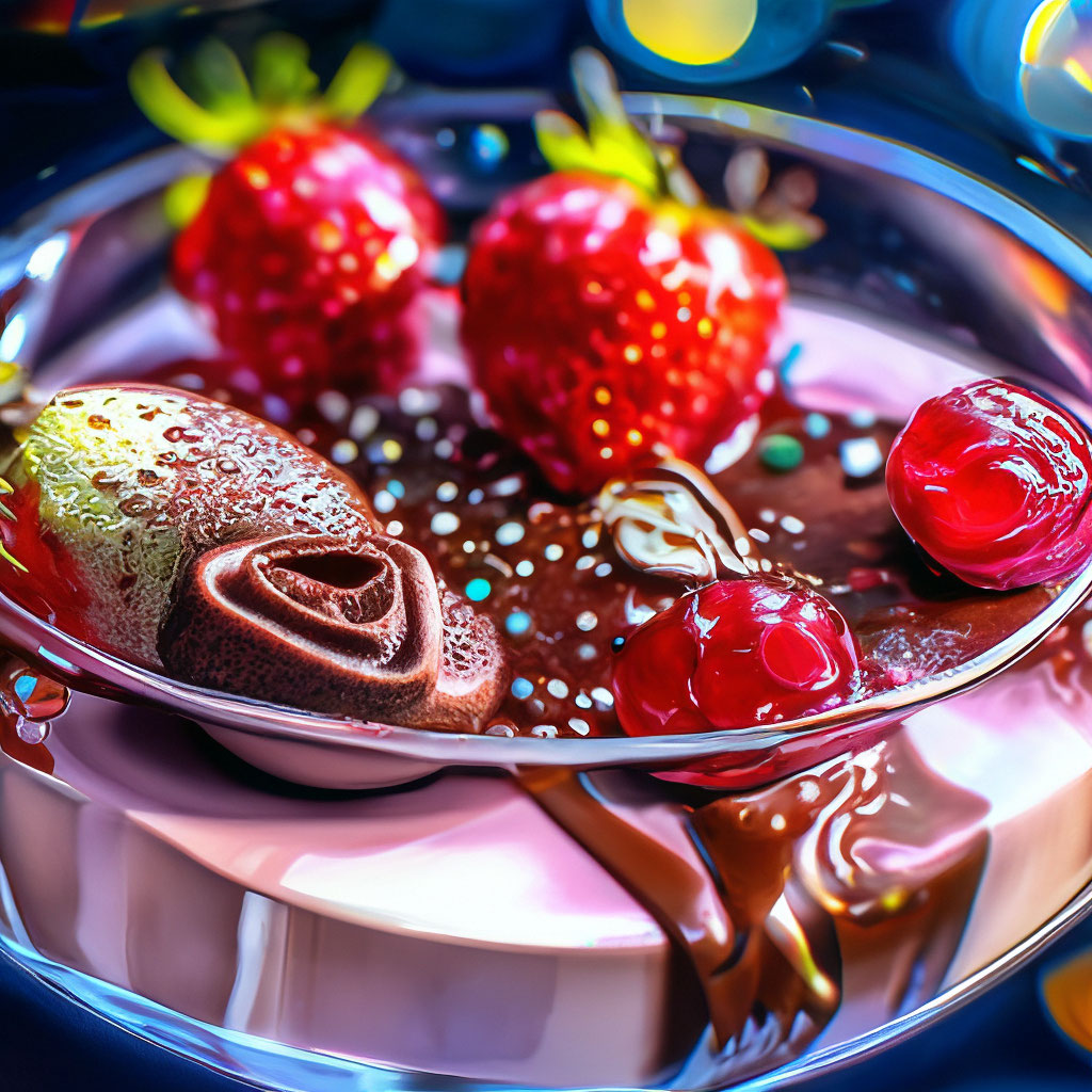 "Surreal food sketch+ hyperrealism,3D,macro panna cotta with ...