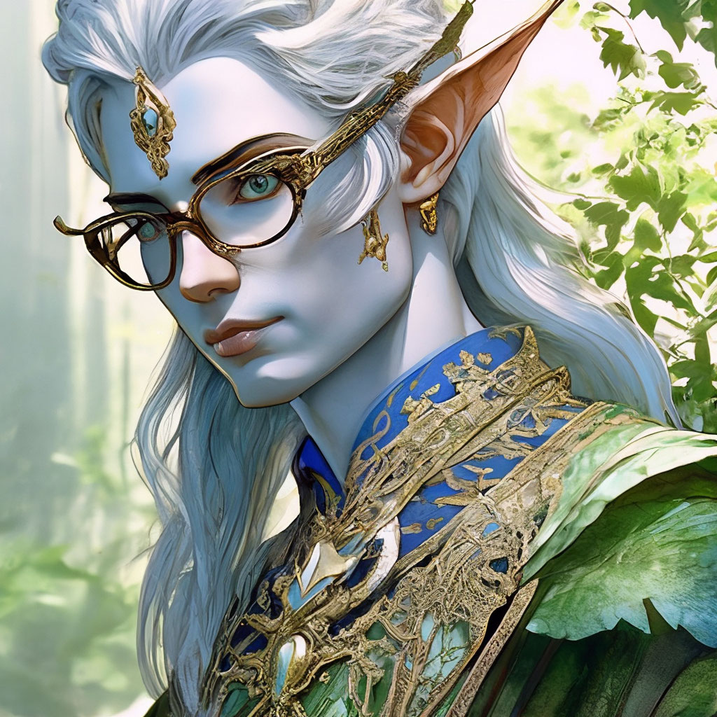 "Elves. Realistic filigree watercolor, pencils, beautiful male elven ...