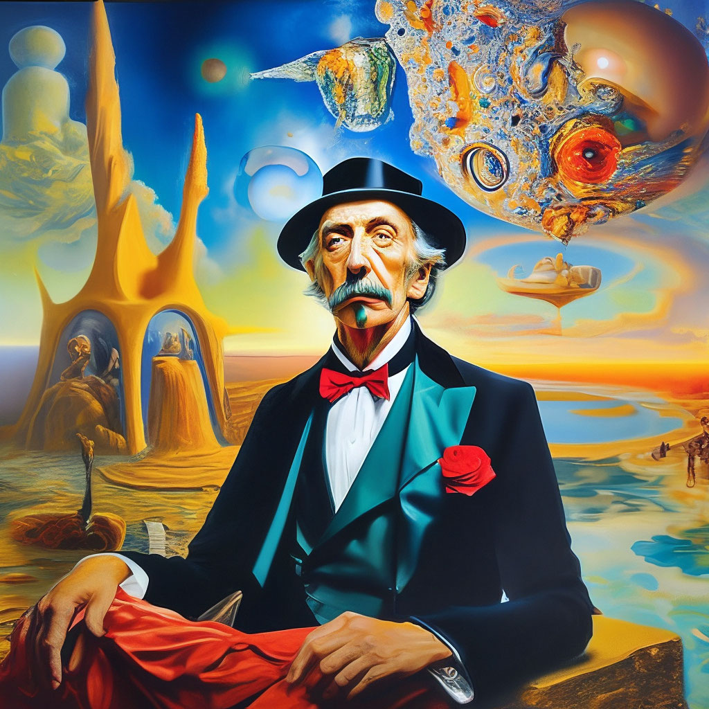 "Salvador Dali in the World of the Masterpiece" — image created in ...