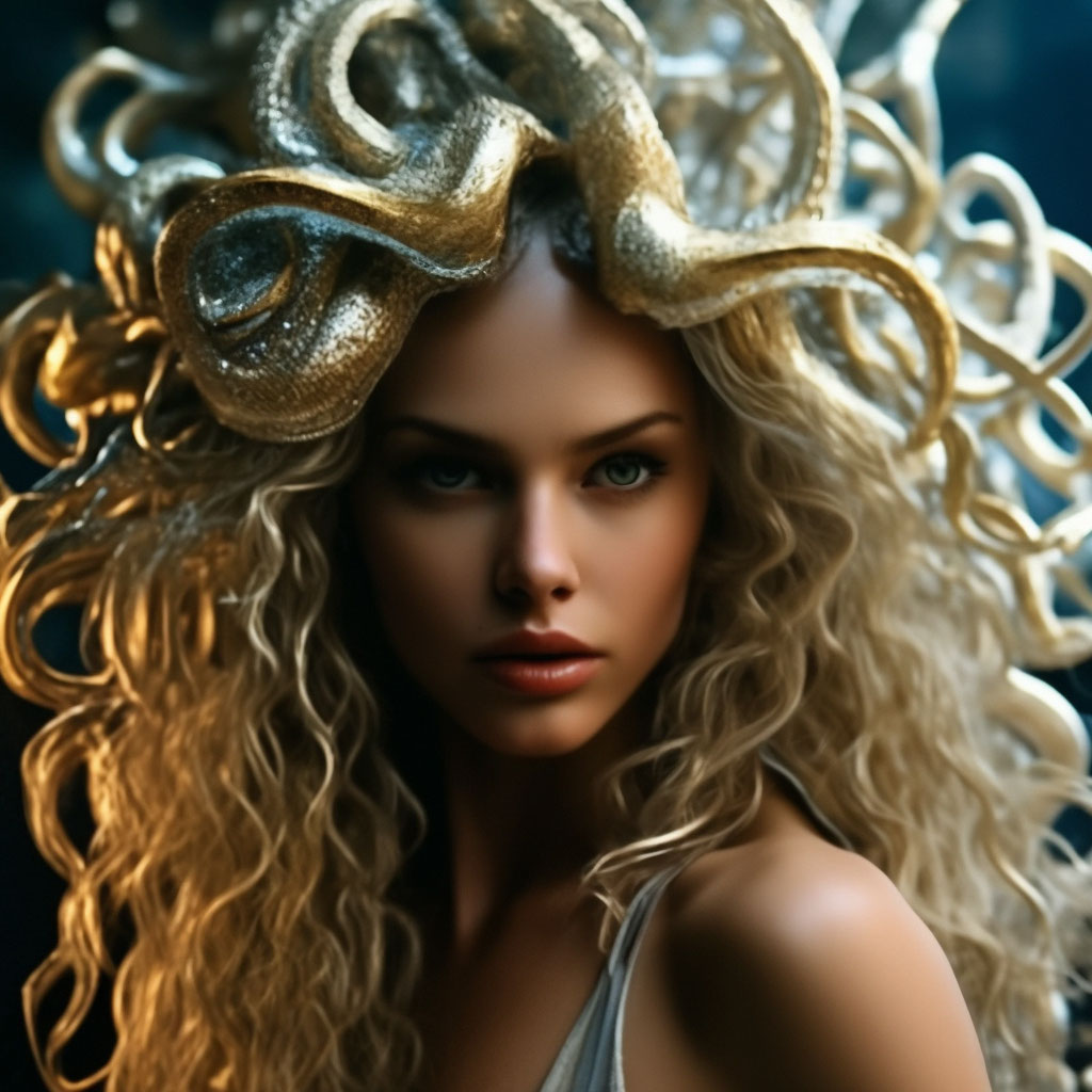 "Every hair and drop is visible, an alien smurf hybrid of a gorgon ...