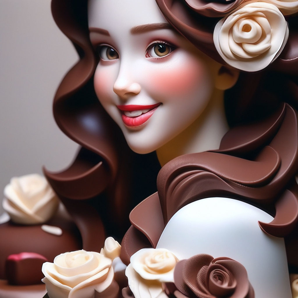 "Cake art is a work of chocolate art, white, dark, chocolate cake with ...
