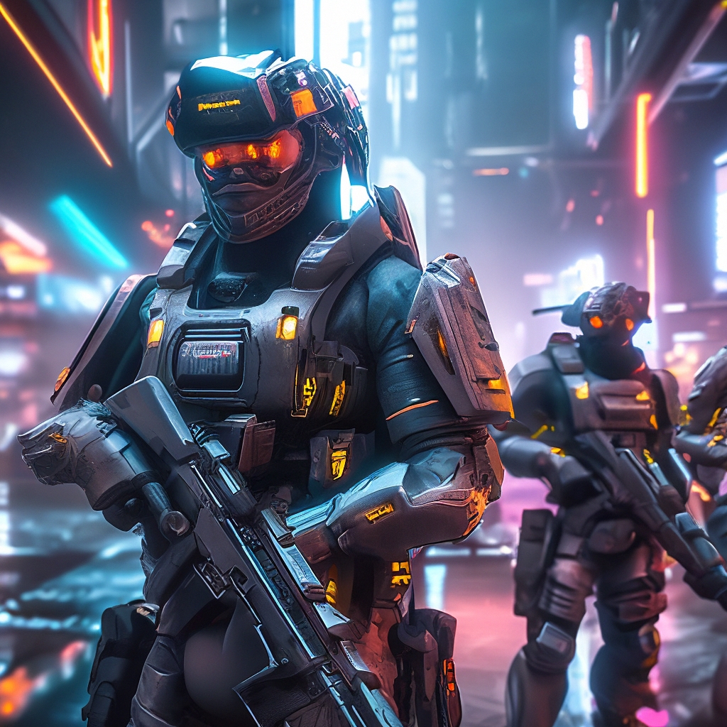 "Cyber special forces, the future, cyberpunk, 8k, hdr" — image created ...