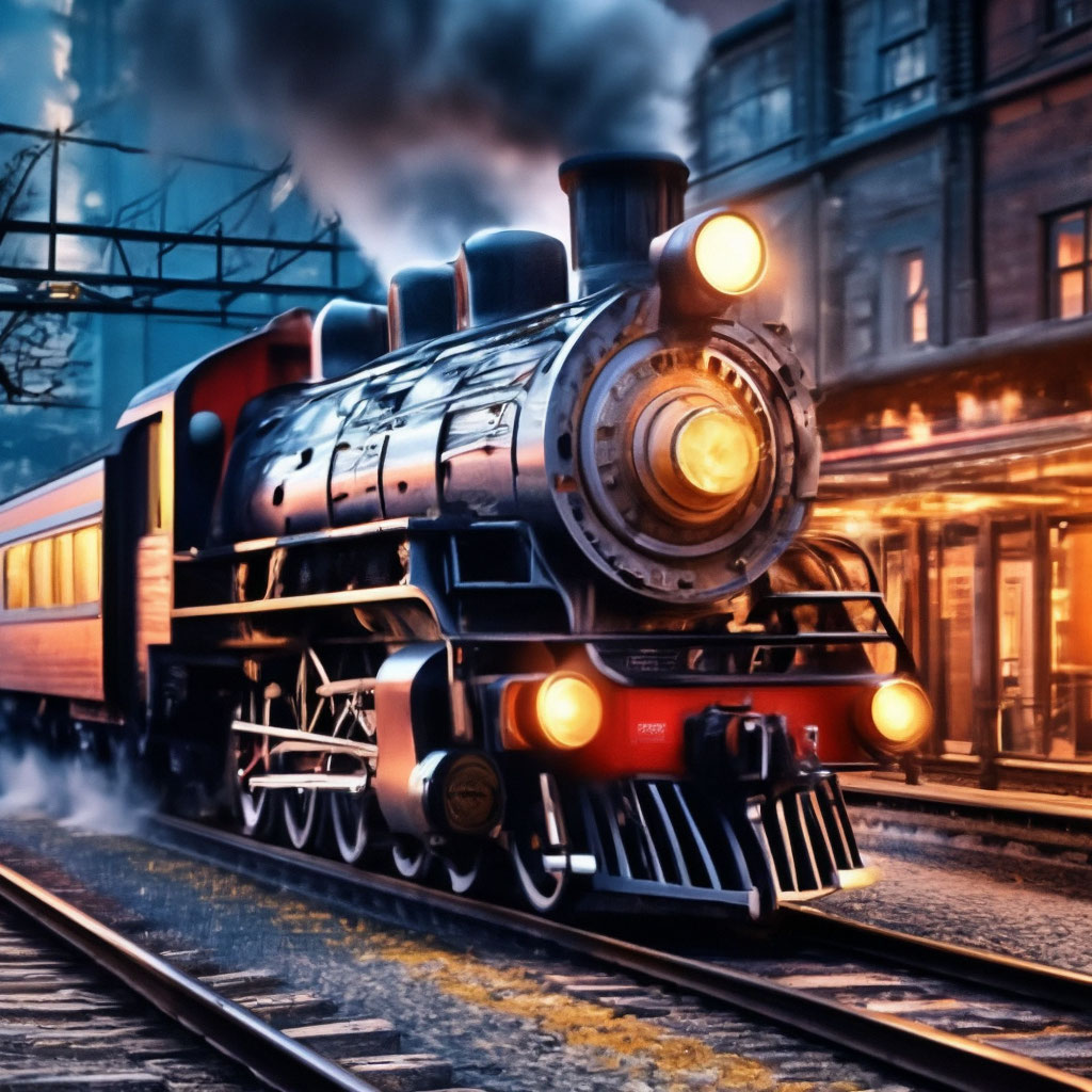 "Locomotive elapsed time , realistic, high detail, 1/250s, high ...