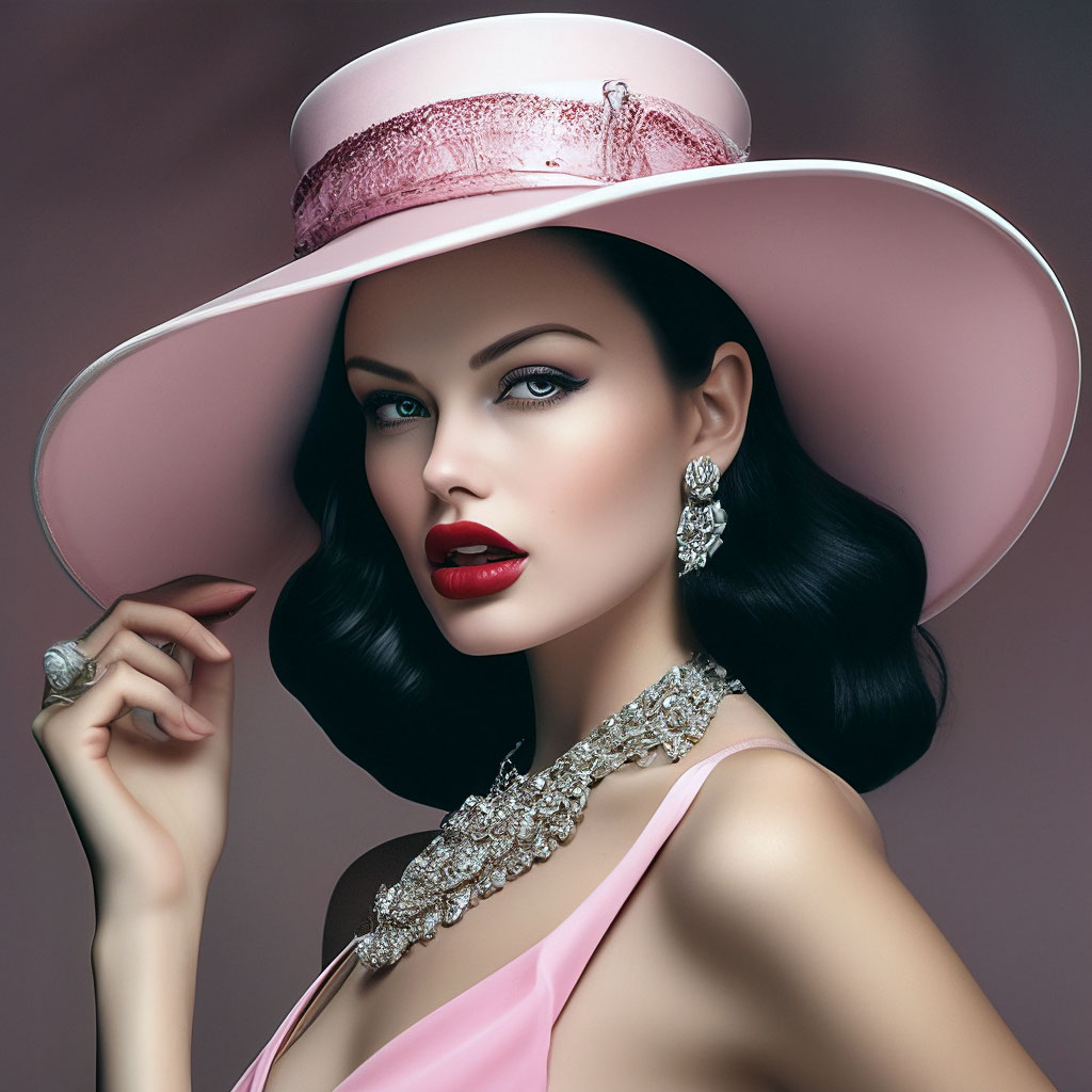 "Fashion magazine: she is in pin-up style, standing half-turned with ...