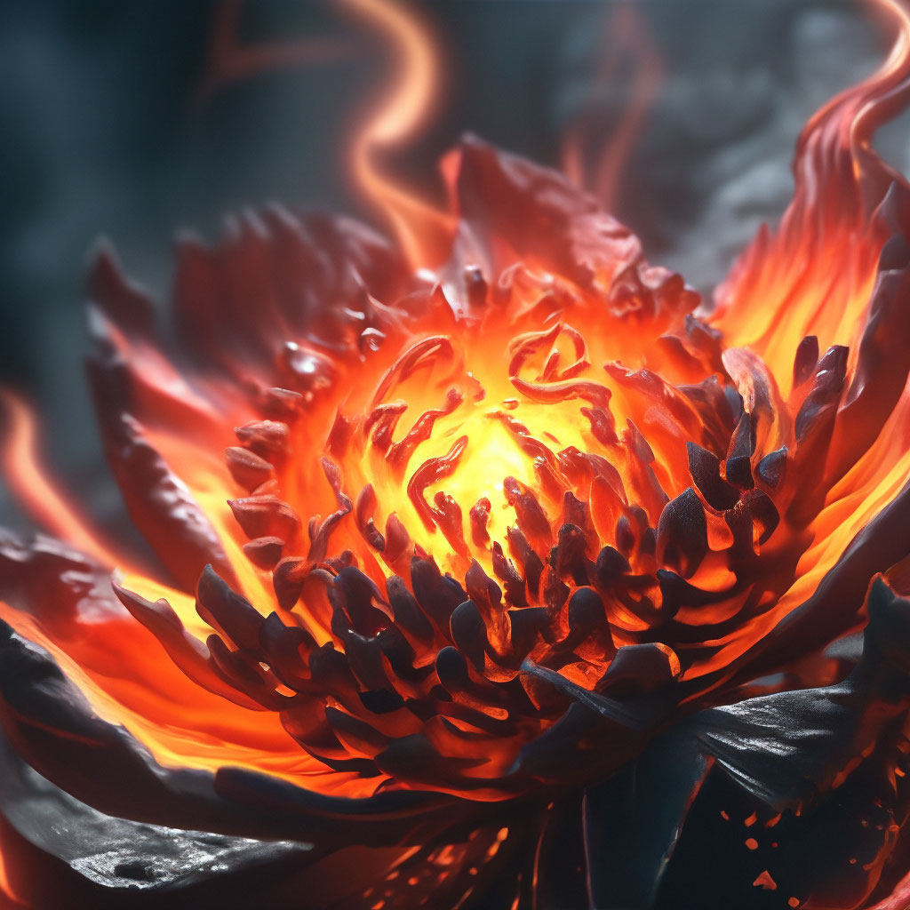 "Flower in the form of lava volcano, horror, mystery, horror, highest ...