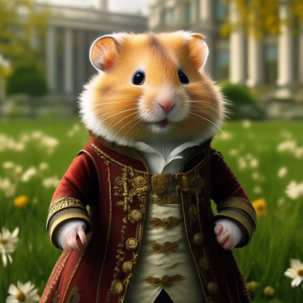 "Hamster in the XVIII🌳 A hamster in a costume in the XVIII near the ...