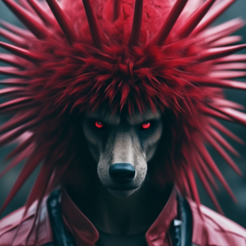 "🐩 Demonic Poodle - Red Indian chief minimalism surrealism horror dark ...