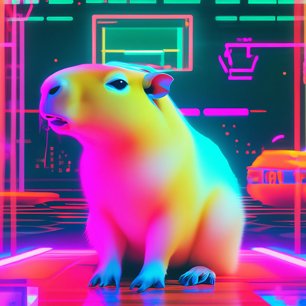 "Emo capybara" — image created in Shedevrum