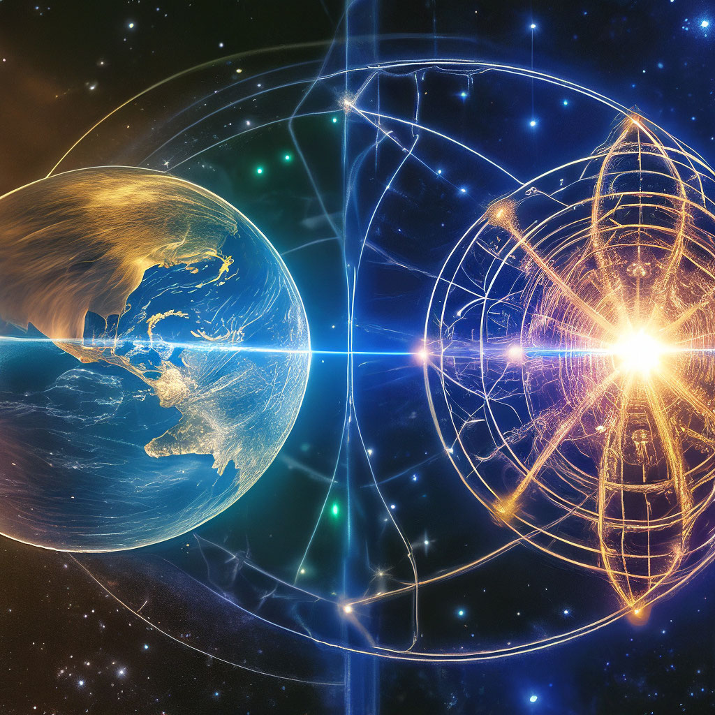 "Star map on the right Earth on the left Proxima Centauri, the drawing ...
