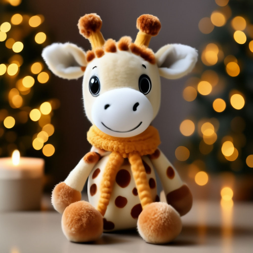 "Soft toy 'New Year's giraffe 'plush 'fluffy 'toy'knitted hat ...