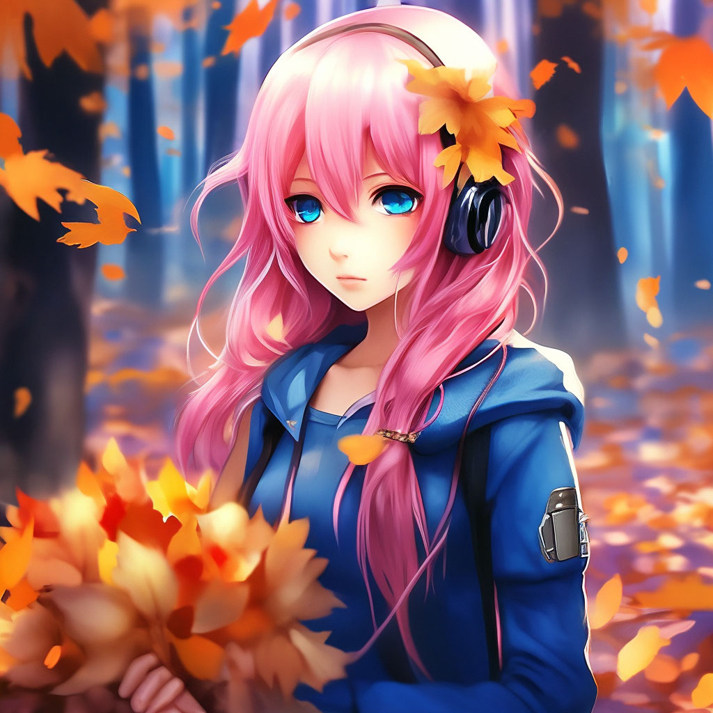 "Very beautiful very sad Luka vocaloid with pink hair and blue eyes ...