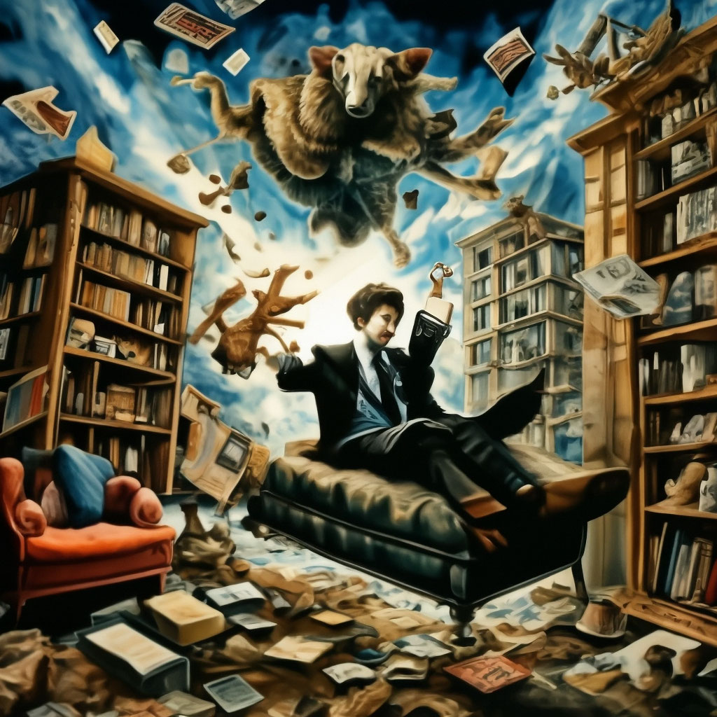"Catastrophic levitation of everything. animals, people, furniture ...