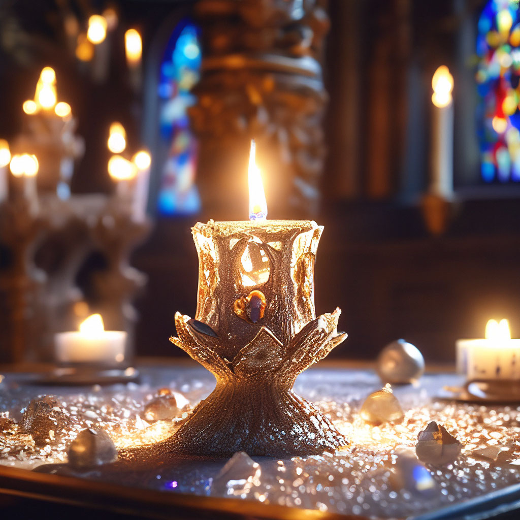 "😍 magic candles, in a carved candlestick, a playing fire, in an ...