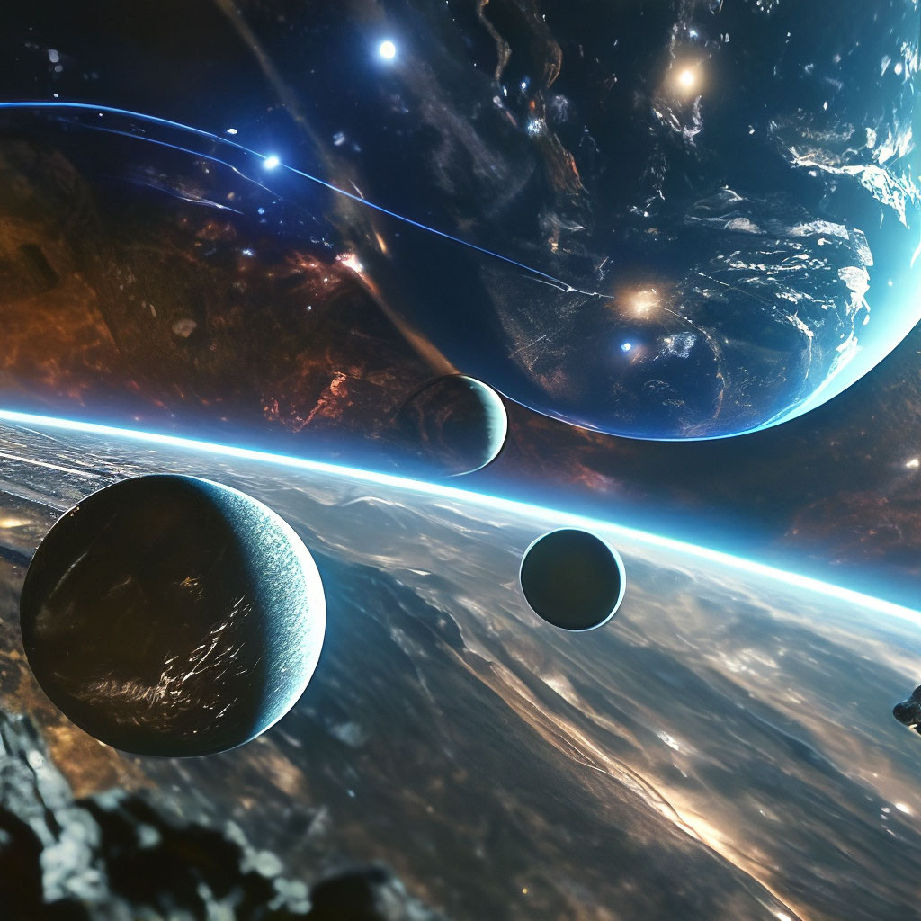 "Stars and planets 4K, realistic photo, long-range" — image created in ...