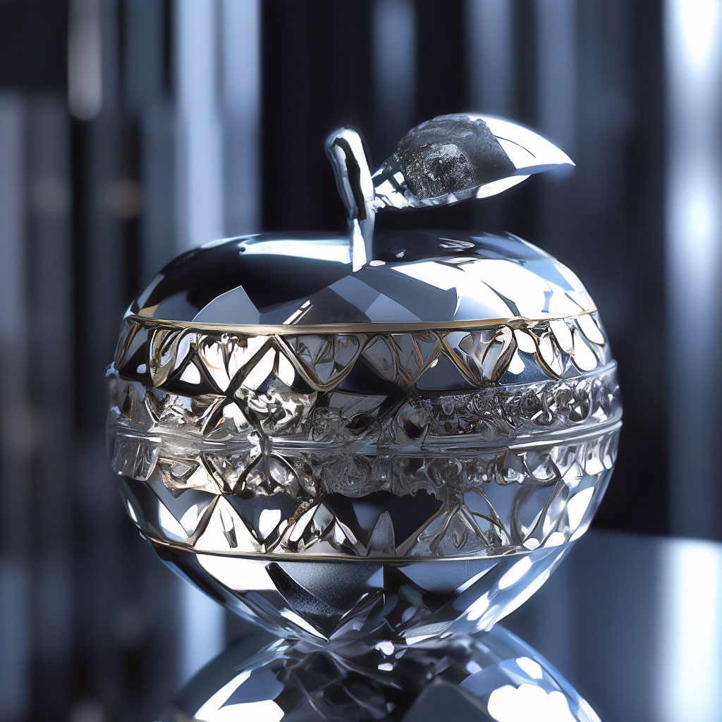 "Series: Apples Crystal apple in the noir+Gothic style matte and shiny ...
