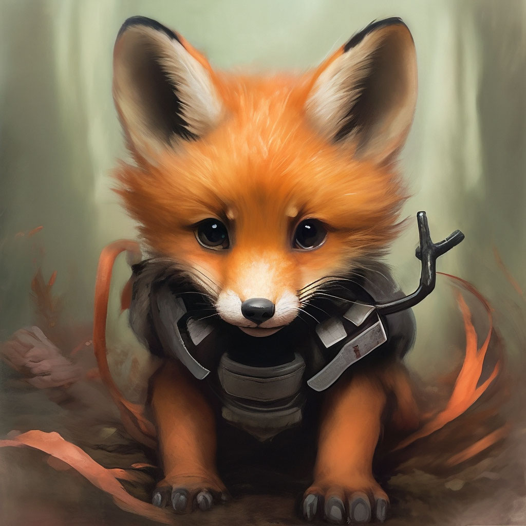 "Creep fox cub" — image created in Shedevrum