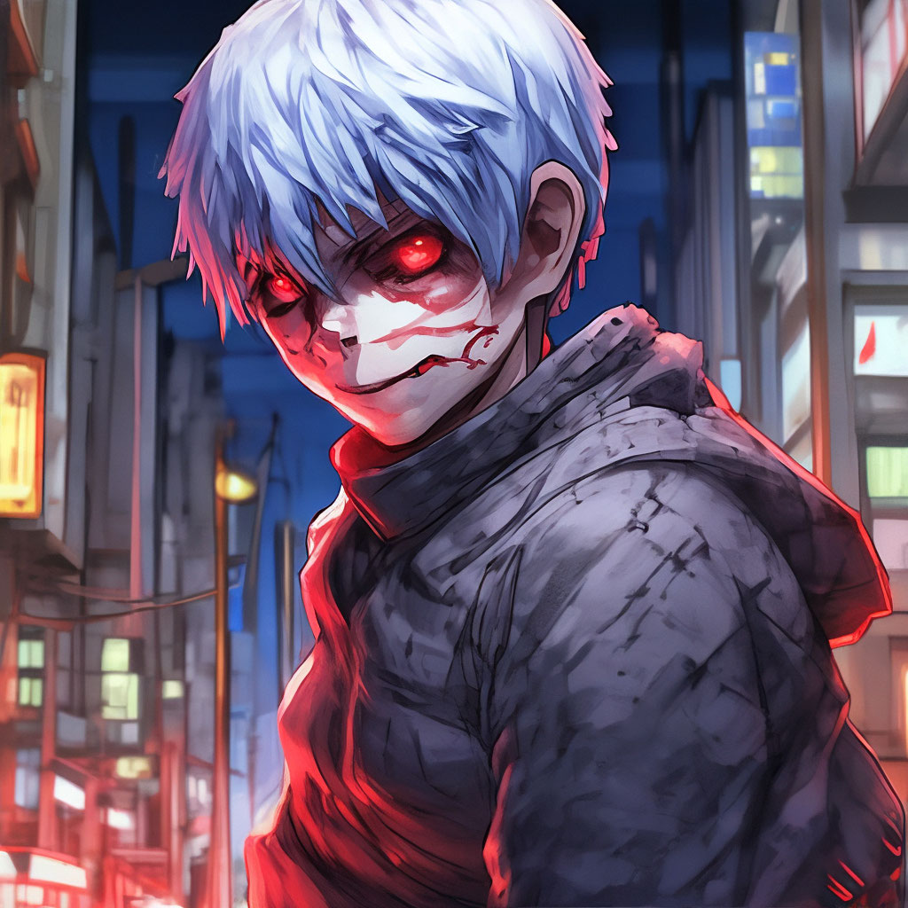 "Tokyo ghoul pixel graphics" — image created in Shedevrum