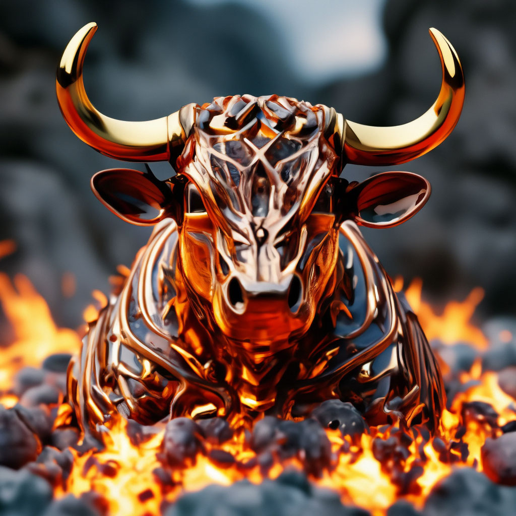 "Fire pit bull marble. clear drawings" — image created in Shedevrum