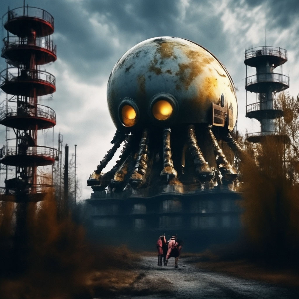 "Chernobyl and its mutants" — image created in Shedevrum