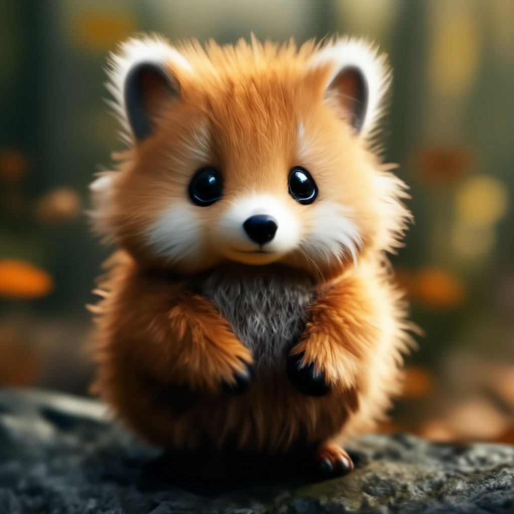 "A cute, cute, fluffy little animal" — image created in Shedevrum