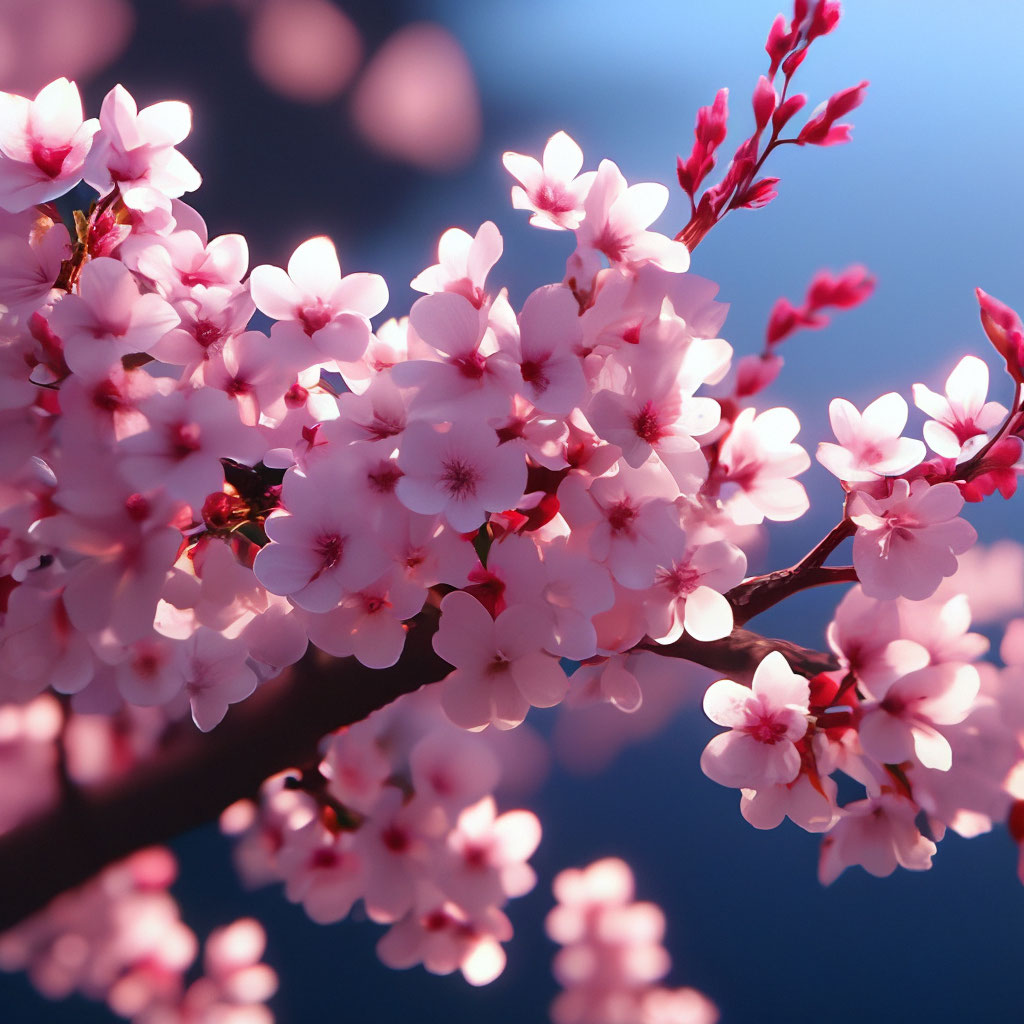 "Cherry blossom, gradient, magical, hyper-sharp image, cinematic ...