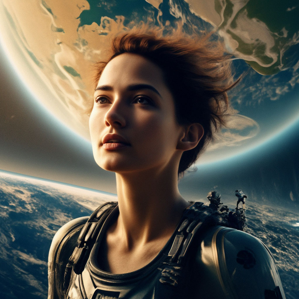 "Earth, goodbye! In a good way!" — image created in Shedevrum