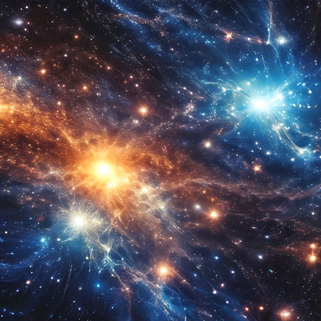 "Space, cluster of distant suns, nebula, microscopical view, high ...