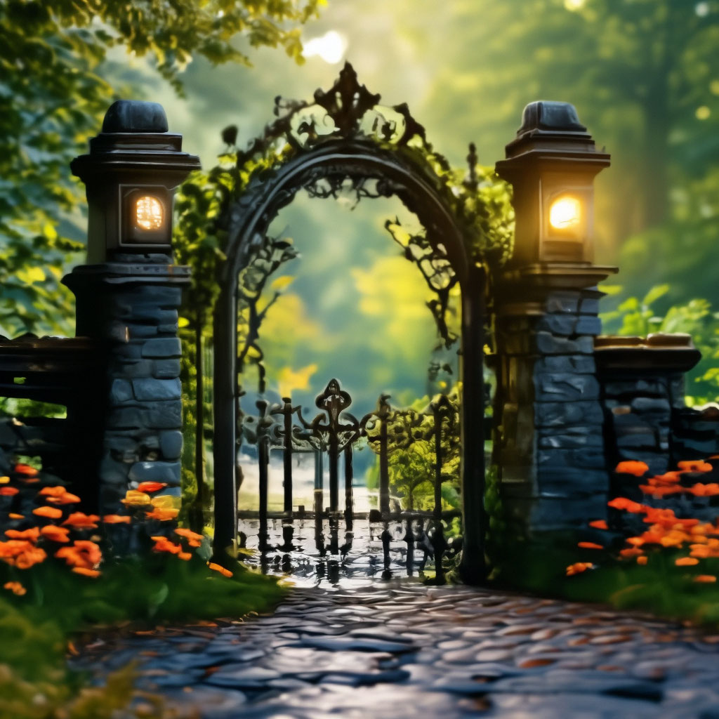 "Fairy tale at the gate, beautiful, realistic, professional photo, high ...