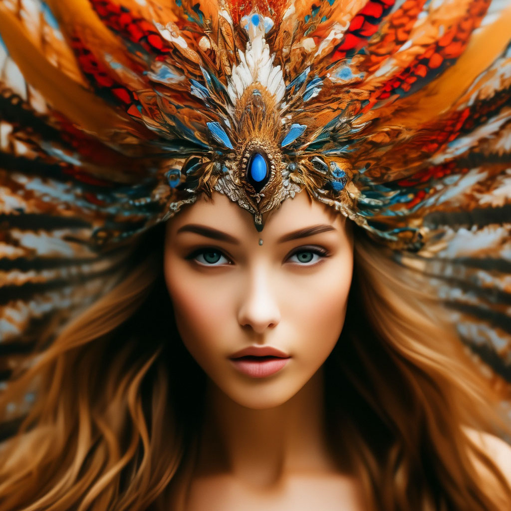 "Symbiosis #girl queen of pheasants, feather skin pixel art painting ...