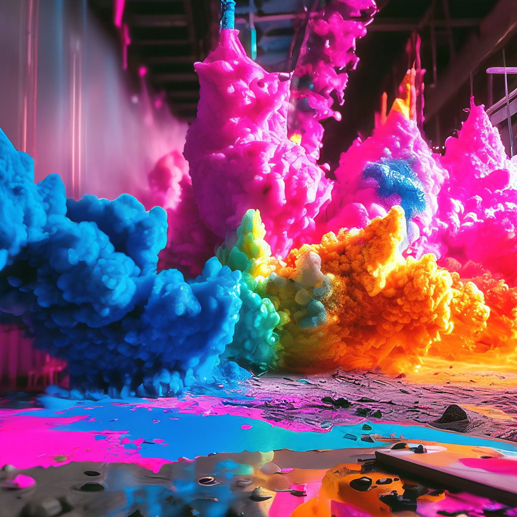 "Explosion at the paint factory.Enchanting, all colors of the rainbow ...