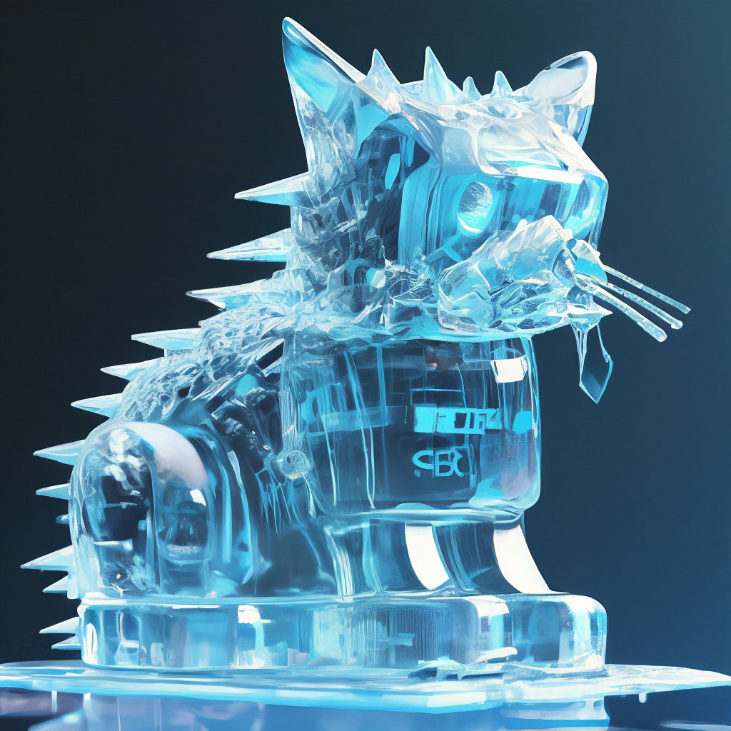 "The ice cat is made of ice" — image created in Shedevrum