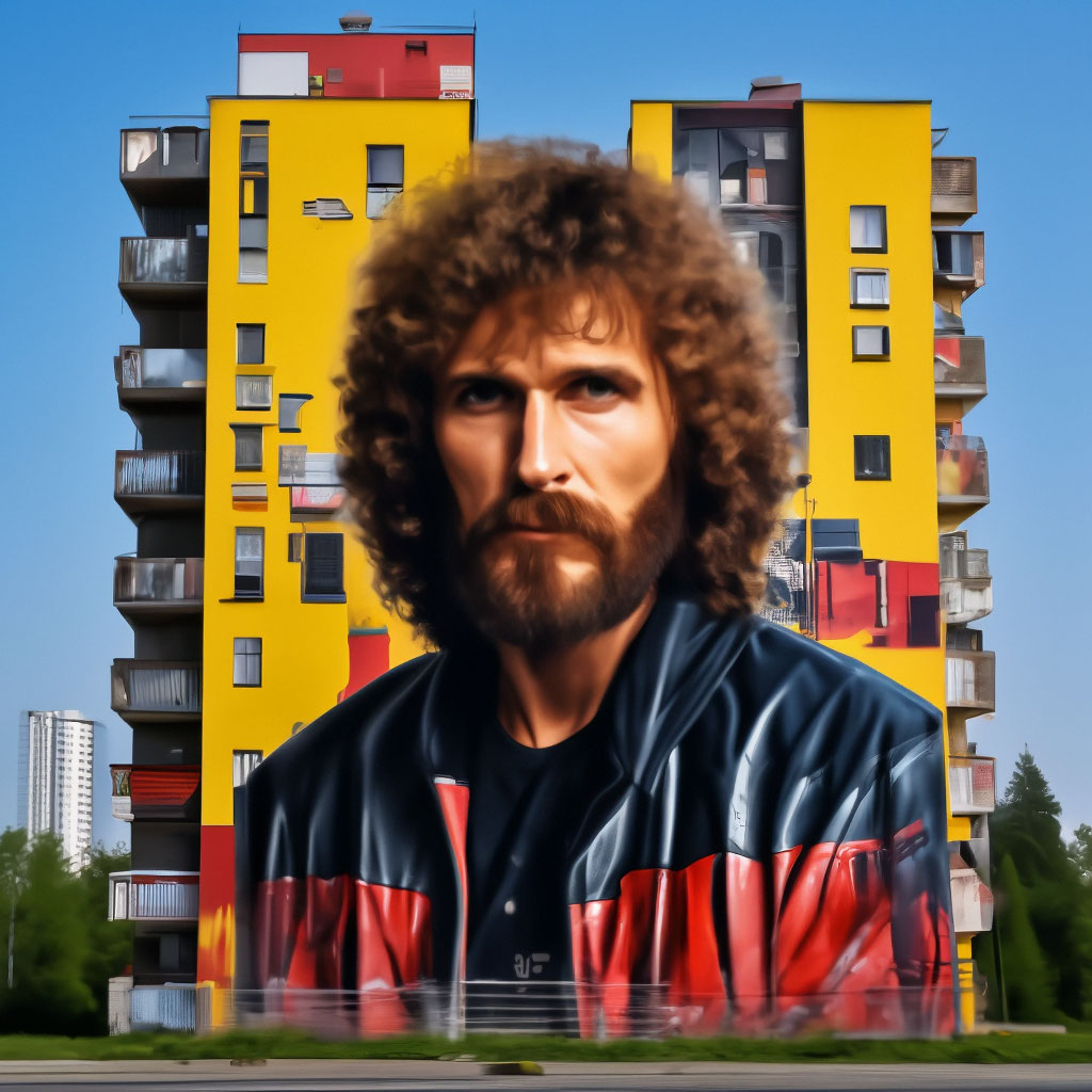 "Igor Talkov, graffiti on the wall of a multi-storey building." — image ...