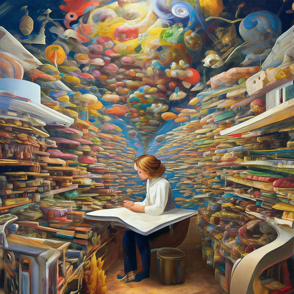 "An endless stream of ideas" — image created in Shedevrum