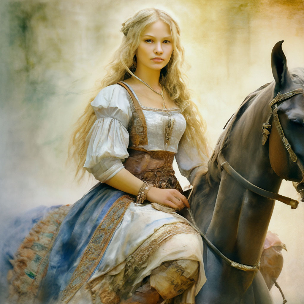 "A beautiful blonde peasant girl of Boyar Russia in a 16th century ...