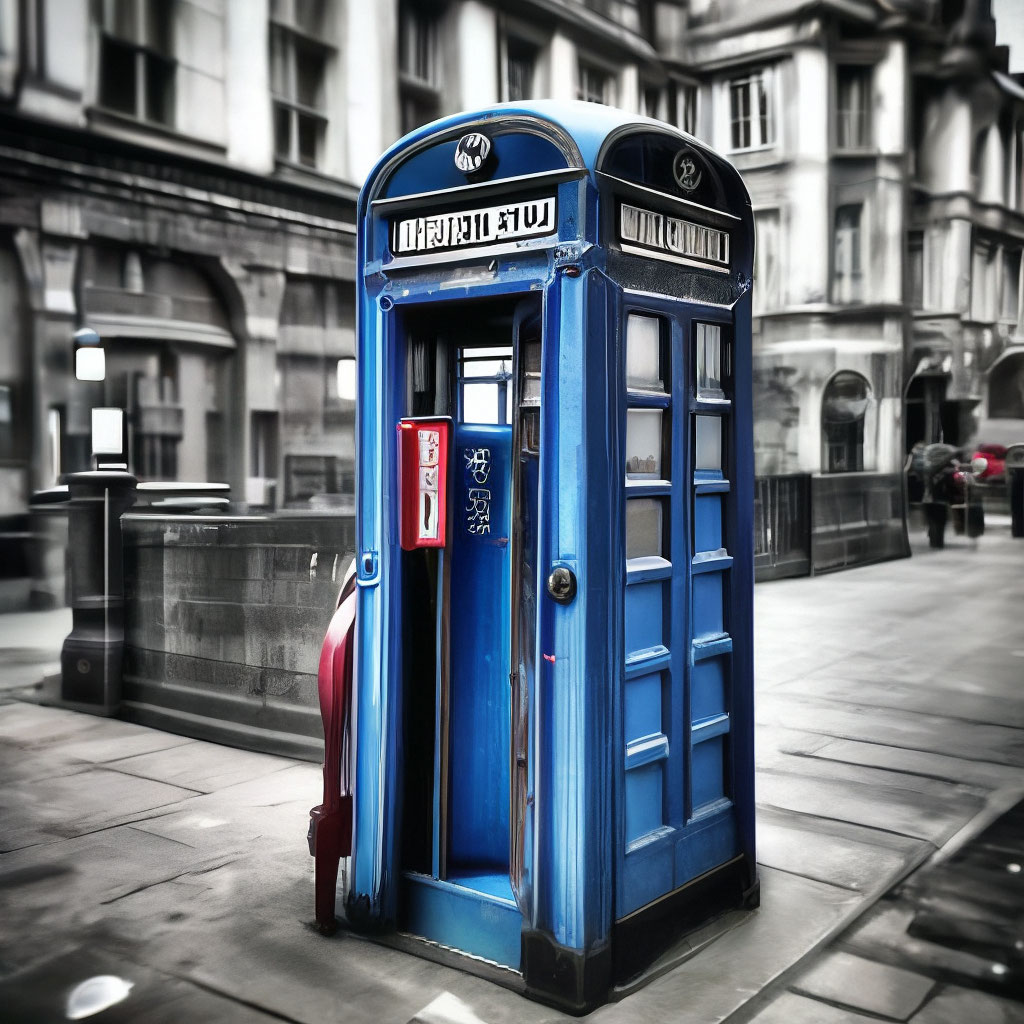 "The old Doctor who phone booth" — image created in Shedevrum