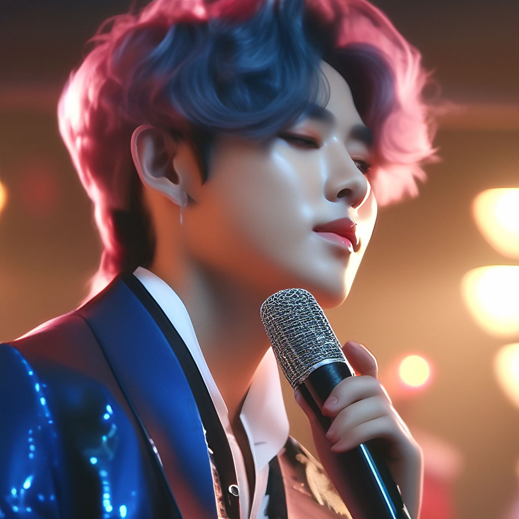 "Korean singer chabin ,worth the price hold the microphone , beautiful ...