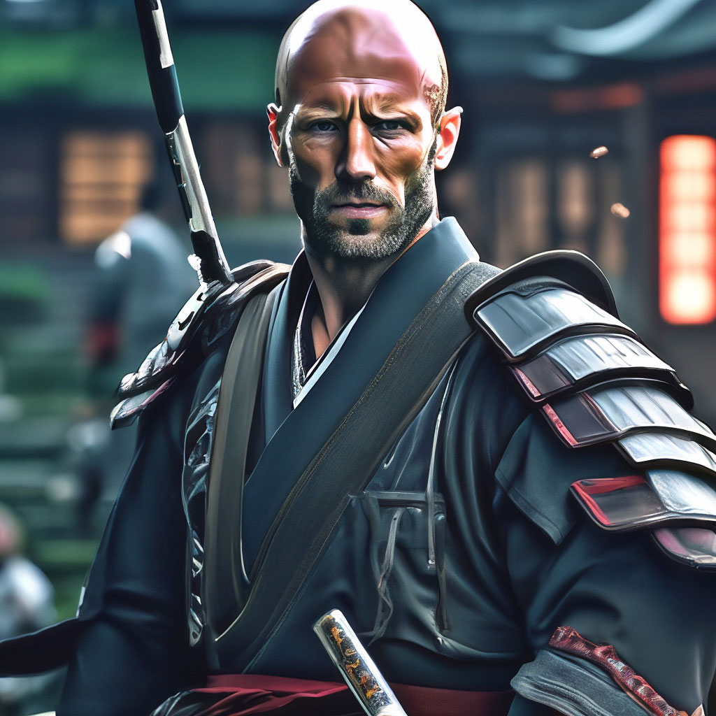 "If cool jason statham was a samurai, photorealism, professional photo ...