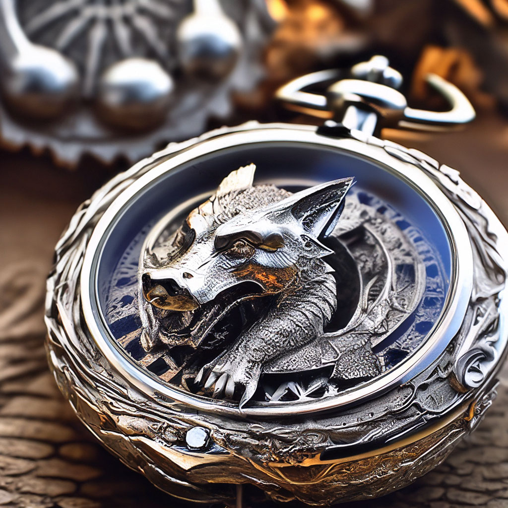 "Fashionable Silver Mechanical pocket watch with the image of ...