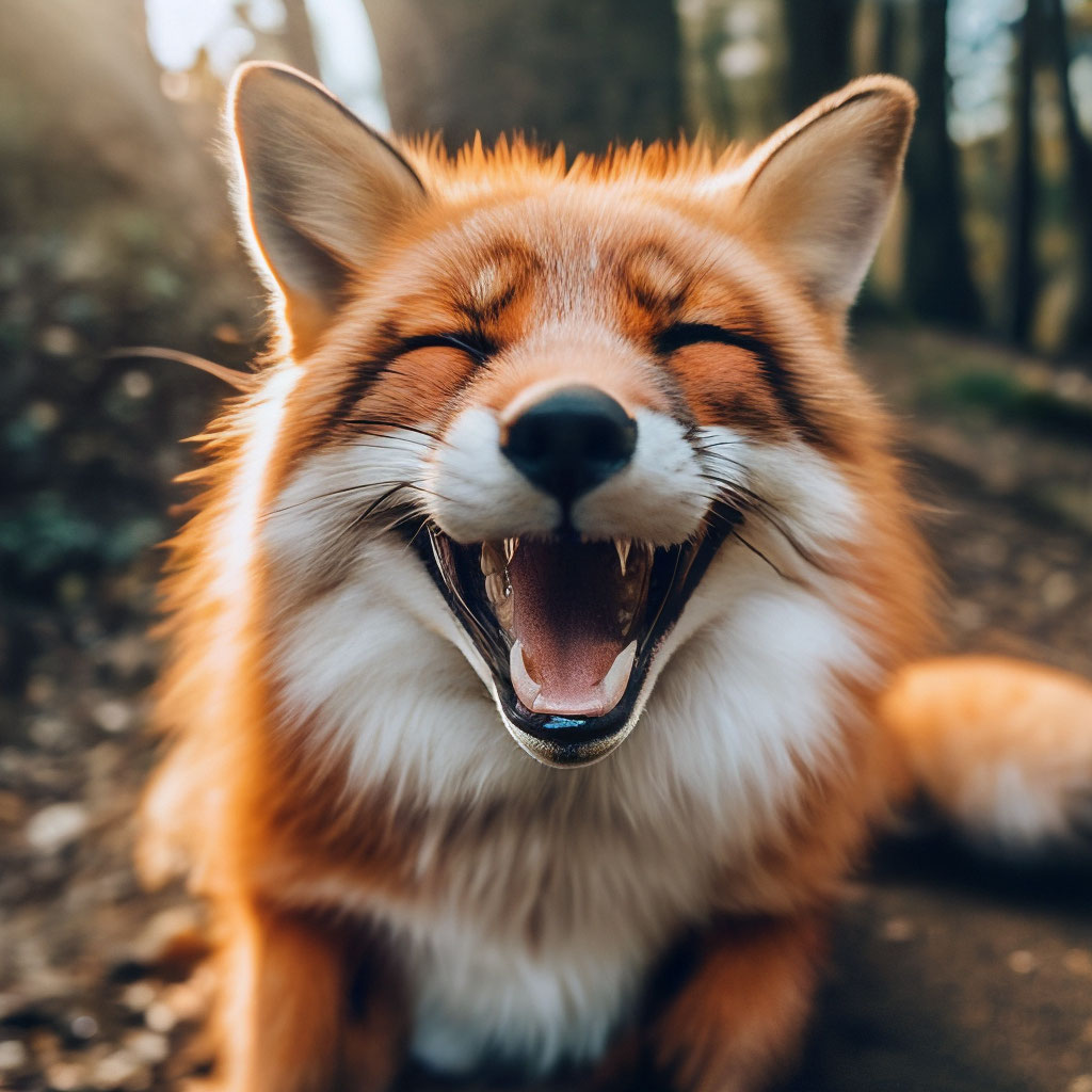 "Satisfied fox smile grin" — image created in Shedevrum