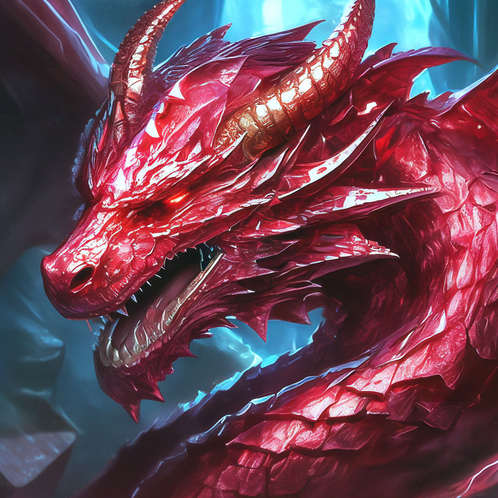 "Ruby dragon" — image created in Shedevrum