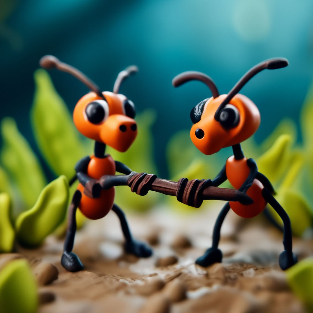 "Plasticine ants carry a twig, plasticine, many small details, Soviet ...