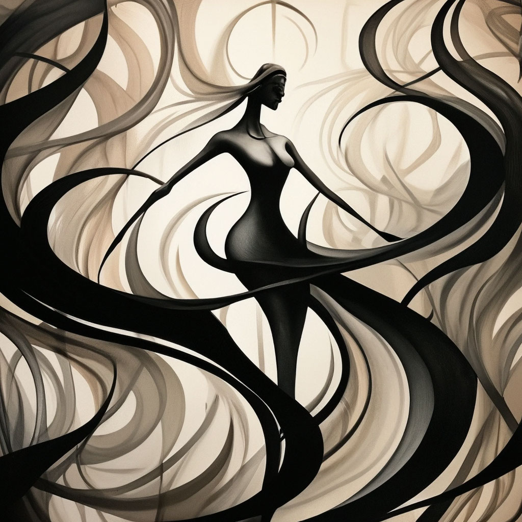 "Shadow dance, fantasy, surrealism, abstraction, watercolor, drawing ...