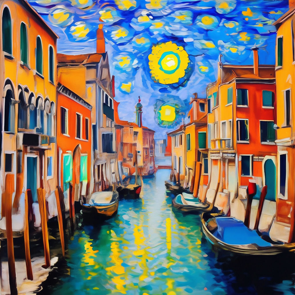 "Venice , in the style of Van Gogh" — image created in Shedevrum