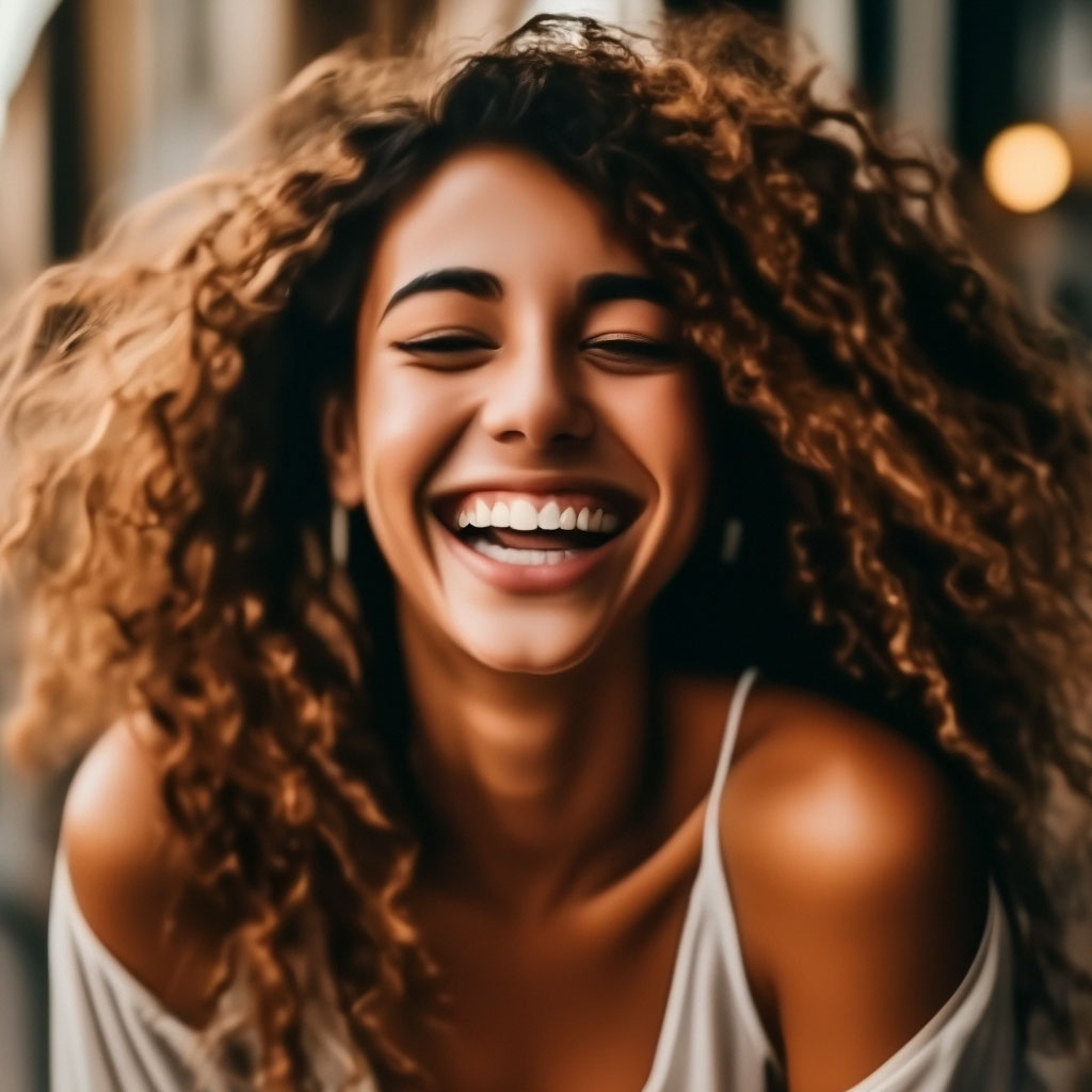 "Joy laughter smiles happiness" — image created in Shedevrum