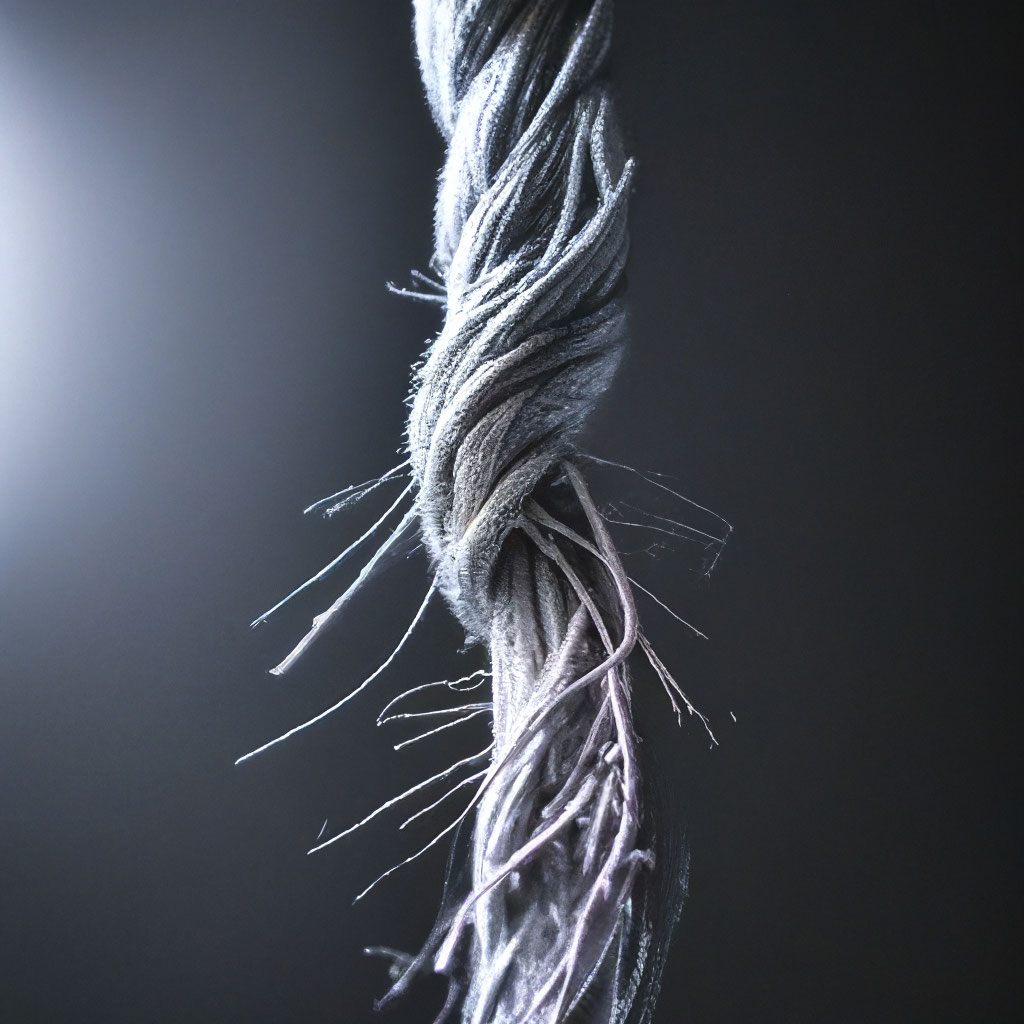 "The thread broke in the middle, burst, broke, cracked, and hangs ...