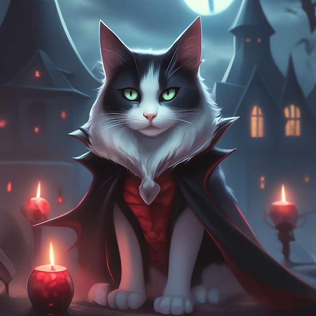 "The Vampire Cat" — image created in Shedevrum