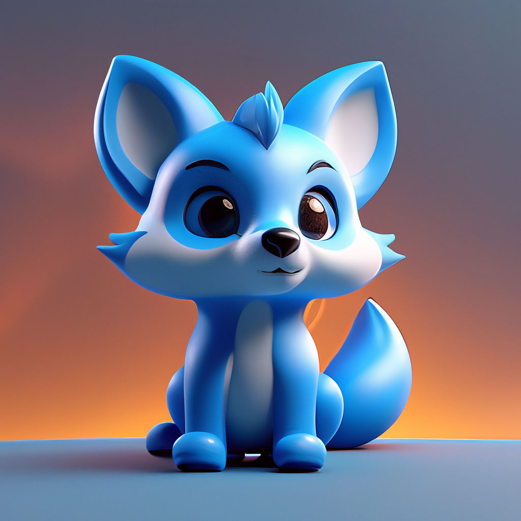 "Cute little blue fox" — image created in Shedevrum
