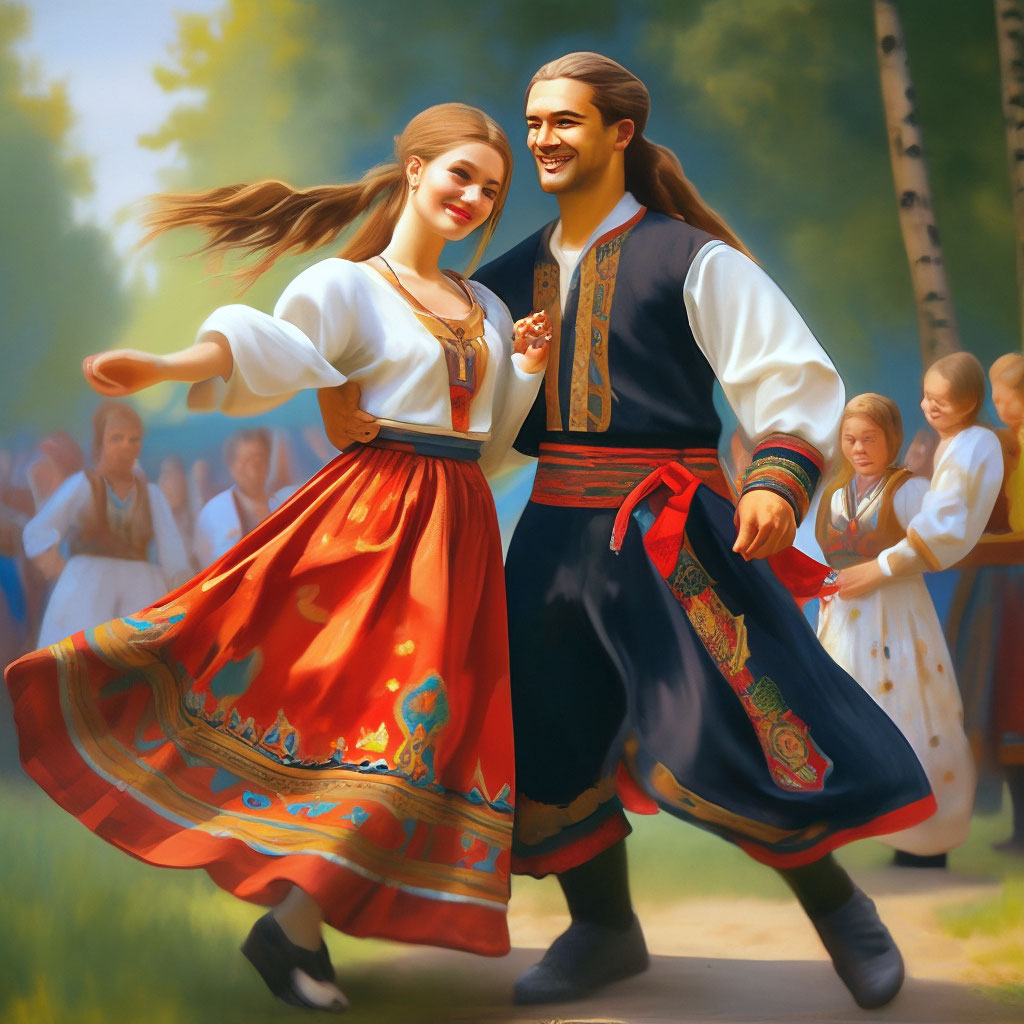 "Belarus character man realism beautiful slavic girl, folk dancing ...
